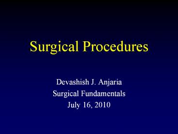 Surgical Procedures presentation | free to download