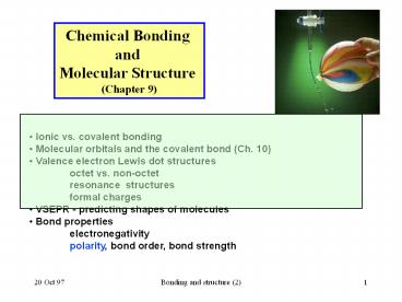 Chemical Bonding and Molecular Structure (Chapter 9) presentation ...