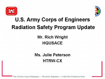 U.S. Army Corps of Engineers presentation | free to view