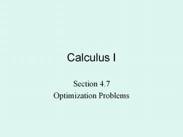 Calculus I presentation | free to view