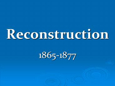 Reconstruction presentation | free to download