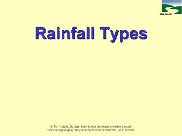 Rainfall Types presentation | free to view