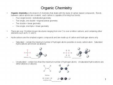 PPT – Organic Chemistry PowerPoint presentation | free to download - id ...
