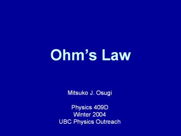 Ohm’s Law presentation | free to view