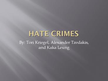 Hate Crimes presentation | free to download