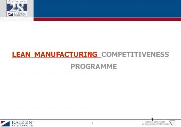 Lean Manufacturing presentation | free to download