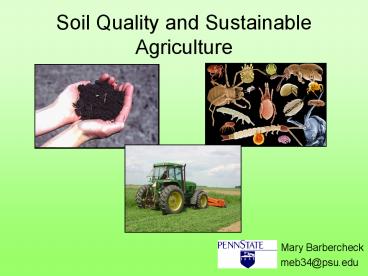 Soil Quality and Sustainable Agriculture presentation | free to view