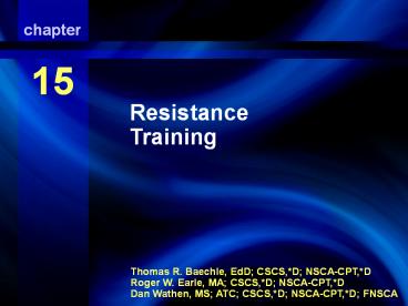 PPT – Resistance Training PowerPoint presentation | free to view - id ...