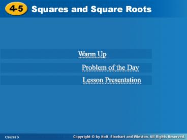 Squares and Square Roots presentation | free to view