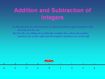 Addition and Subtraction of Integers presentation | free to download