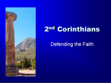 2nd Corinthians presentation | free to download
