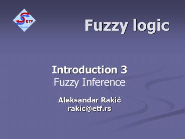 Fuzzy logic 3 presentation | free to view