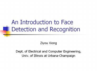 An Introduction to Face Detection and Recognition presentation | free ...