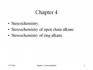 Stereochemistry. presentation | free to view