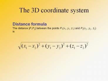 The 3D coordinate system presentation | free to view