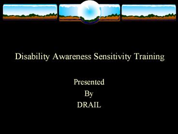 Disability Awareness Sensitivity Training presentation | free to view