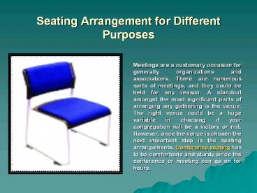 Seating Arrangement for Different Purposes presentation | free to download