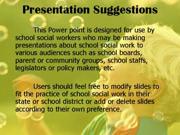 PPT – School Social Work PowerPoint presentation | free to view - id ...