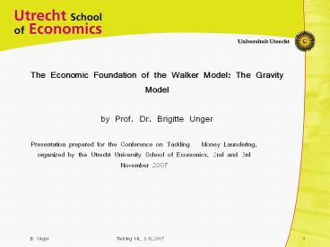 The Economic Foundation of the Walker Model: The Gravity Model by Prof ...