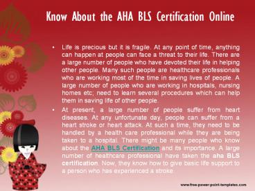 PPT – Know About the AHA BLS Certification Online PowerPoint ...