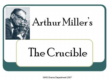 PPT – The Crucible: Historical Context PowerPoint presentation | free ...