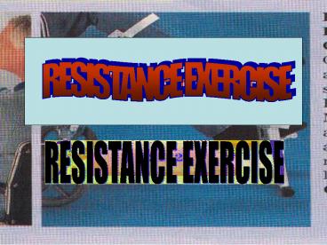 PPT – RESISTANCE EXERCISE PowerPoint presentation | free to download ...