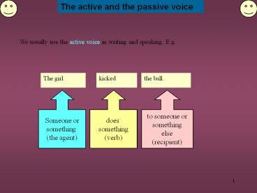 We usually use the active voice in writing and speaking. E.g ...
