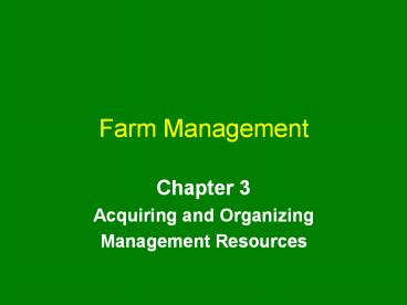 Farm Management presentation | free to download