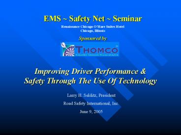 Improving Driver Performance & Safety Through The Use Of Technology ...