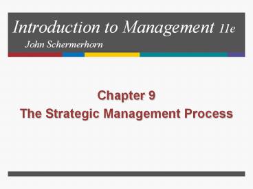 Introduction to Management 11e John Schermerhorn presentation | free to ...