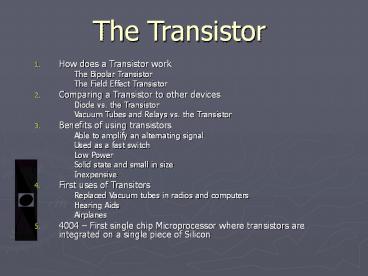 PPT – The Transistor PowerPoint presentation | free to download - id ...