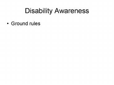 PPT – Disability Awareness PowerPoint presentation | free to download ...