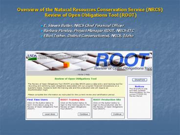 PPT – Overview of the Natural Resources Conservation Service (NRCS ...