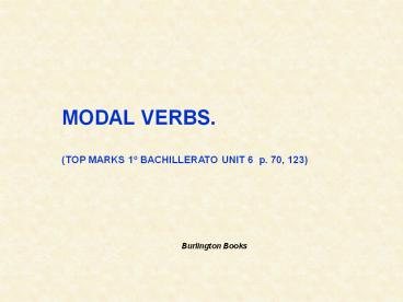 MODAL VERBS. presentation | free to view