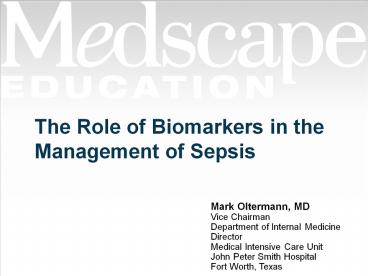 The Role of Biomarkers in the Management of Sepsis presentation | free ...