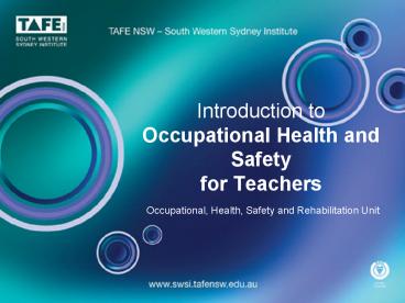 PPT – Introduction to Occupational Health and Safety for Teachers ...