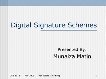 Digital Signature Schemes presentation | free to download