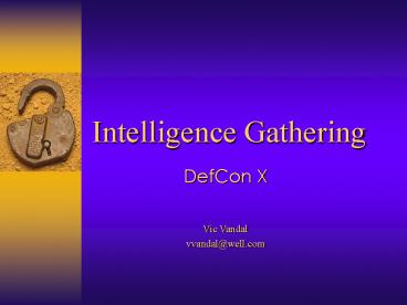 Intelligence Gathering presentation | free to download