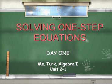 SOLVING ONE-STEP EQUATIONS presentation | free to download