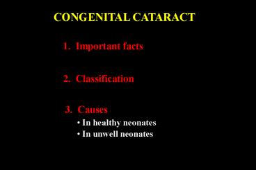 CONGENITAL CATARACT presentation | free to view