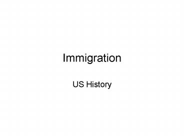 Immigration presentation | free to view