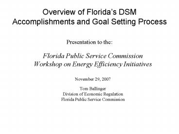 PPT – Overview of Florida PowerPoint presentation | free to download ...