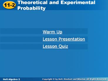 Theoretical and Experimental Probability presentation | free to download