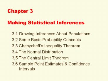 PPT – Chapter 3 Making Statistical Inferences PowerPoint presentation | free to download - id ...
