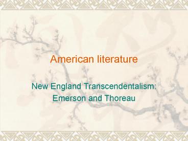 PPT – American literature PowerPoint presentation | free to view - id ...