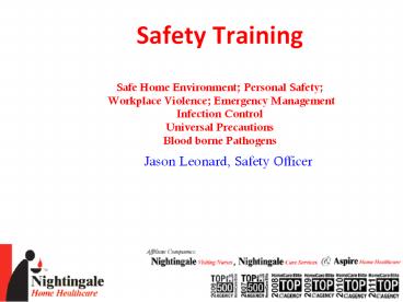 Safety Training Safe Home Environment; Personal Safety; Workplace ...