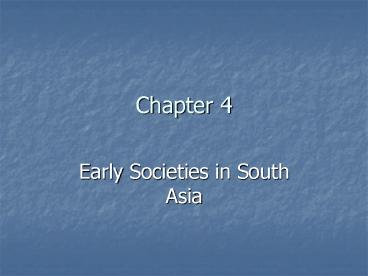 Early Societies in South Asia presentation | free to view