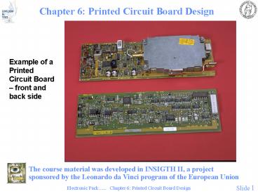 Chapter 6: Printed Circuit Board Design presentation | free to download
