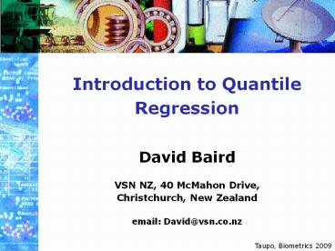 PPT – Introduction to Quantile Regression PowerPoint presentation ...