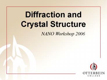 Diffraction and Crystal Structure presentation | free to download